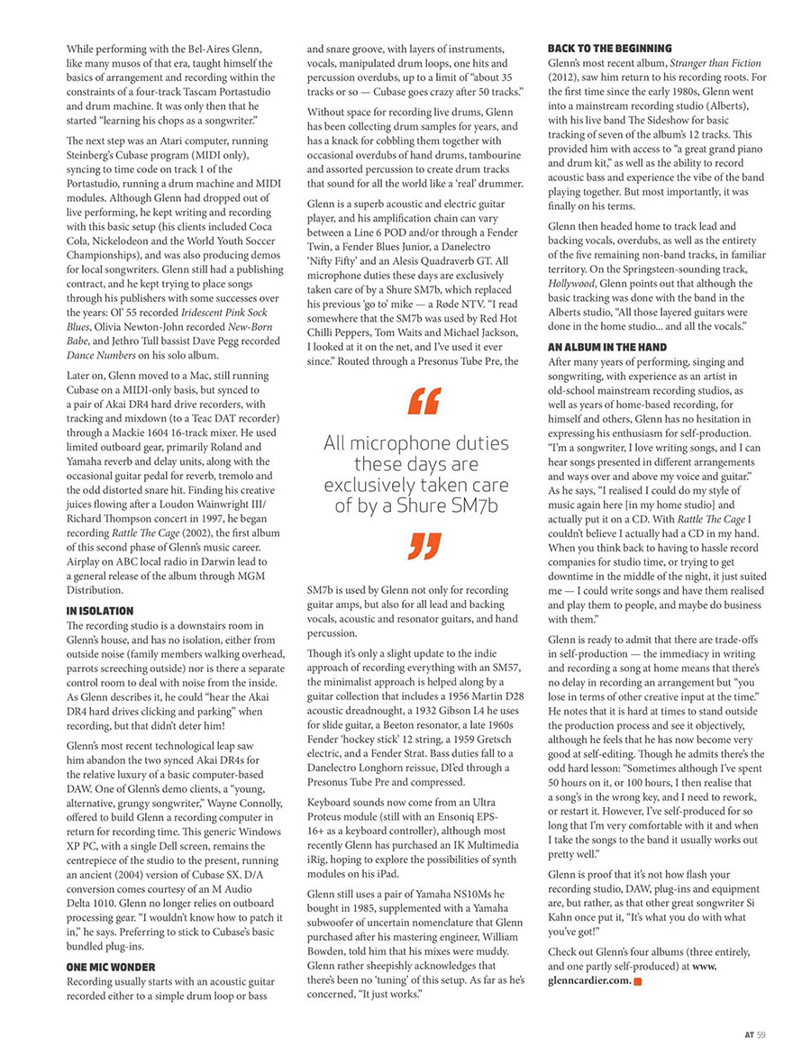 Glenn Cardier - Audio Technology Interview - Music Matters